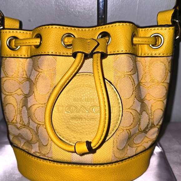 Coach | Bags | Coach Yellow Small Zatchel Bucket Bag | Poshmark